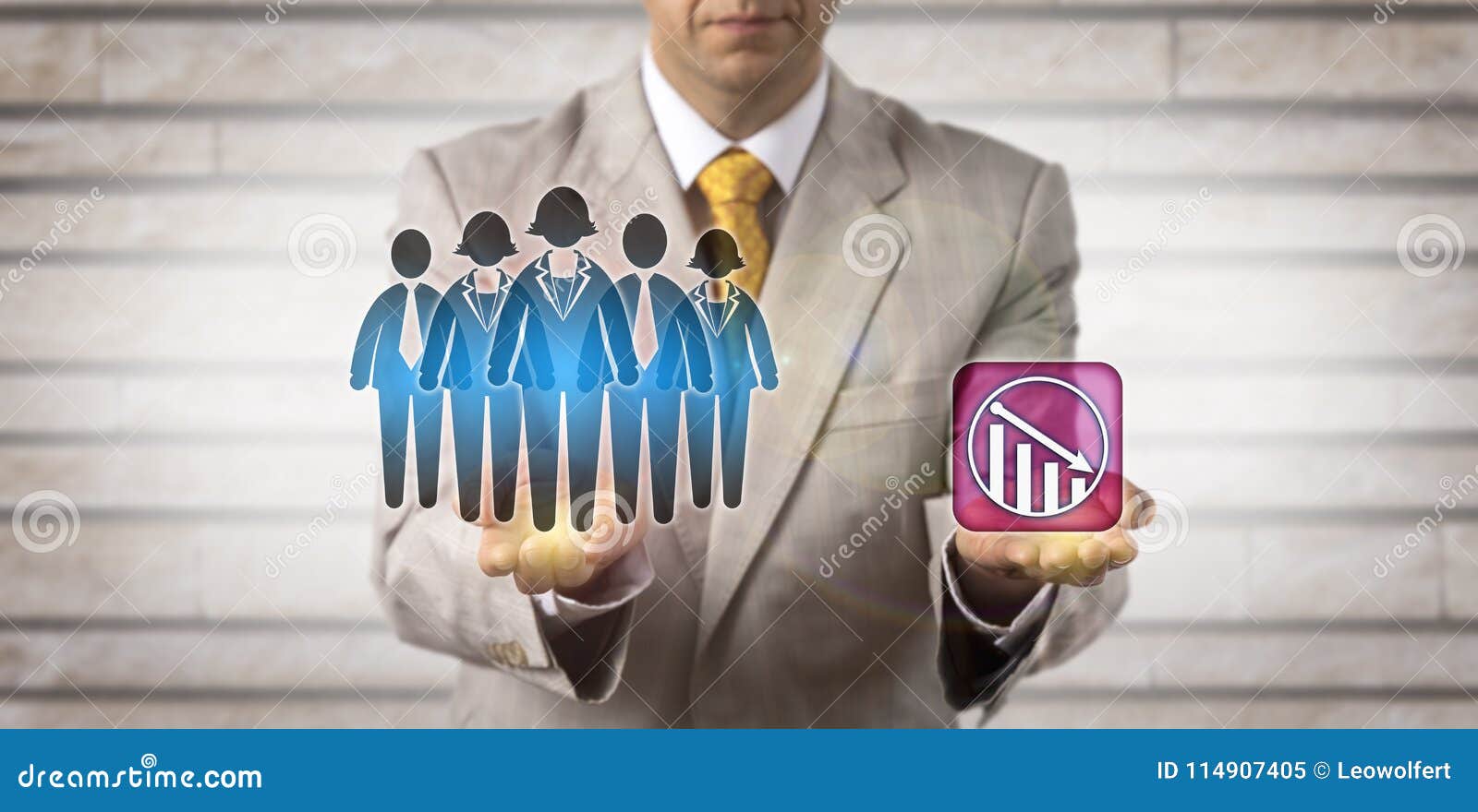 Manager Projecting Downward Trend for Work Team Stock Image - Image of ...