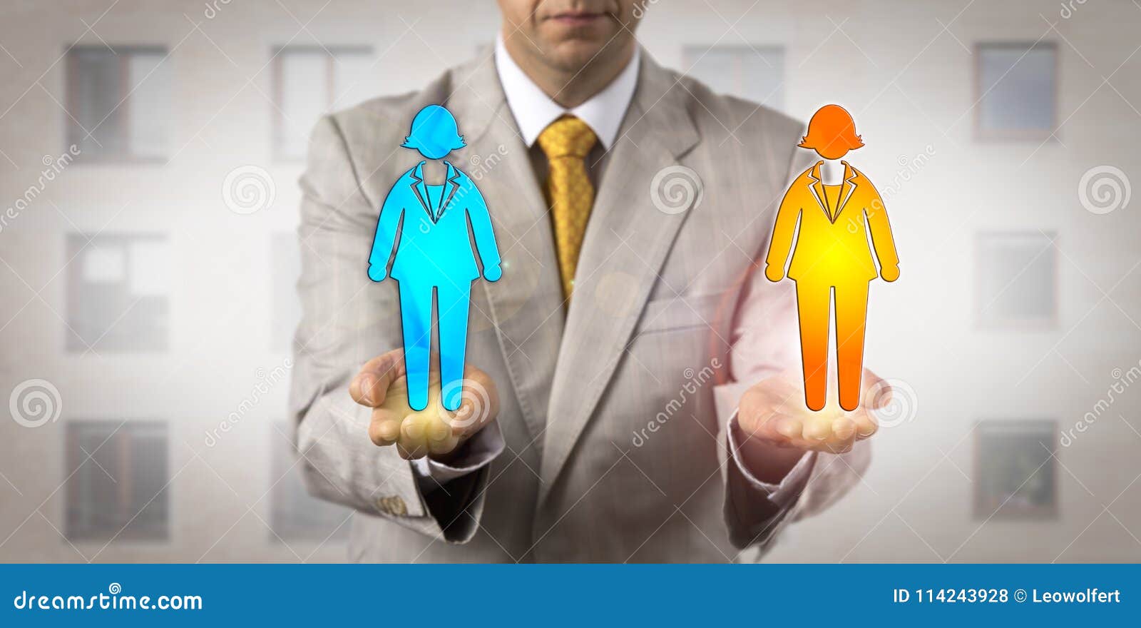 Manager Ranking Two Female Workers on Same Level Stock Photo - Image of ...