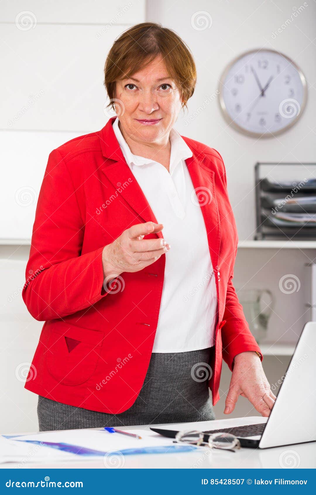 Manager ready for visitors stock image. Image of office - 85428507