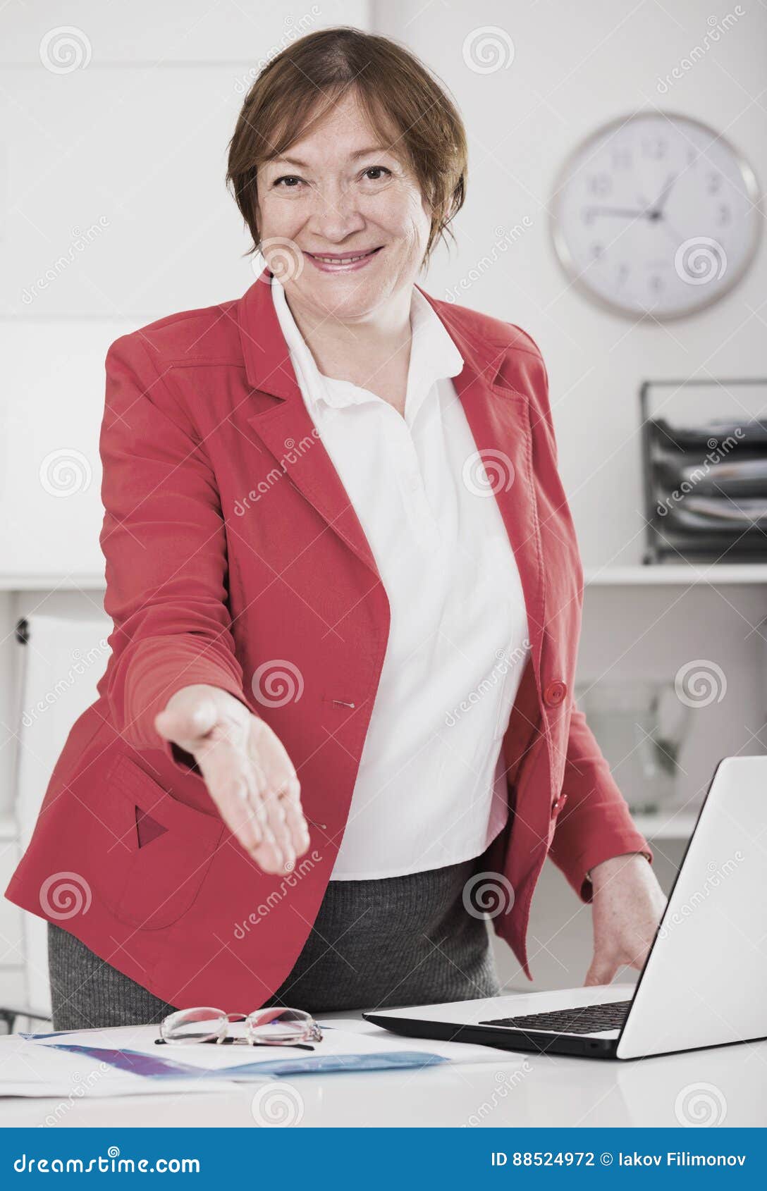 Manager ready for visitors stock photo. Image of desk - 88524972