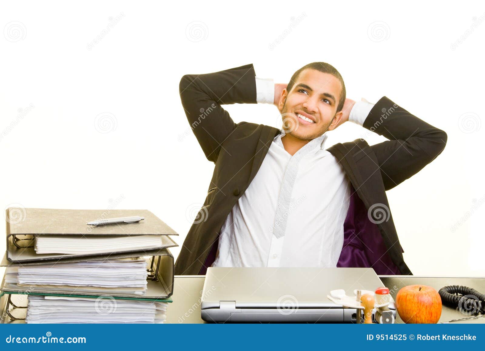 Manager relaxing stock image. Image of desk, lunch, descent - 9514525