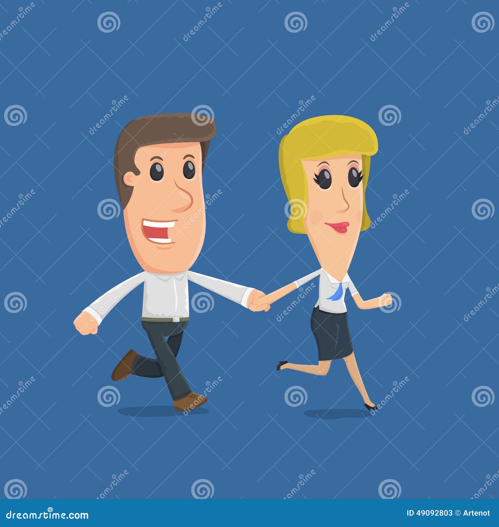 Manager runs with customer stock illustration. Illustration of advice ...
