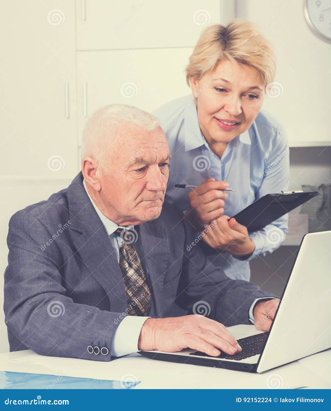 Manager and Secretary Working Stock Photo - Image of office, european ...