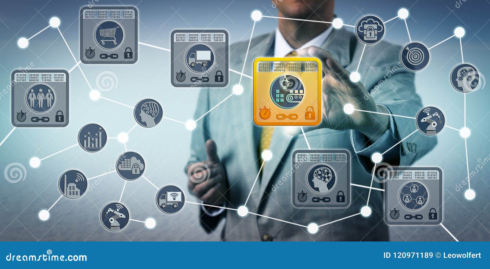 Manager Securing Data Integrity Of Supply Chain Stock Image Image Of Application Automation
