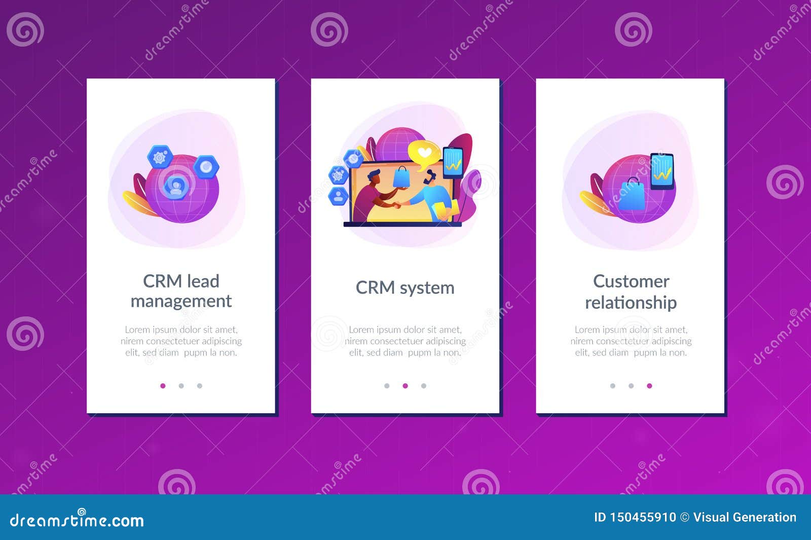 Customer Relationship Management App Interface Template. Stock Vector ...