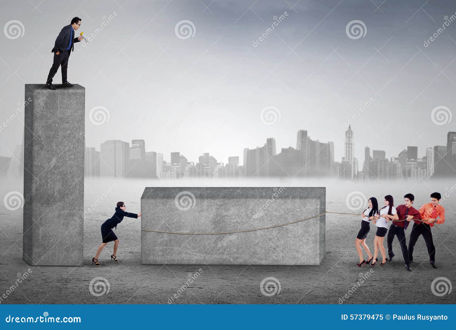 Manager Shouting on His Subordinates Stock Image - Image of head ...