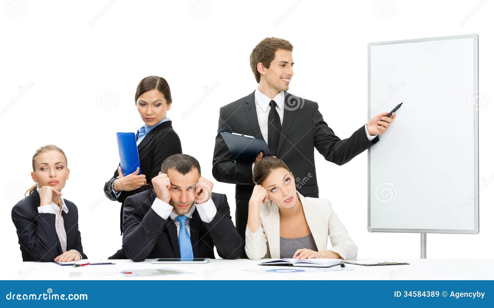 Manager Showing Something on Screen To the Group of Executives Stock ...