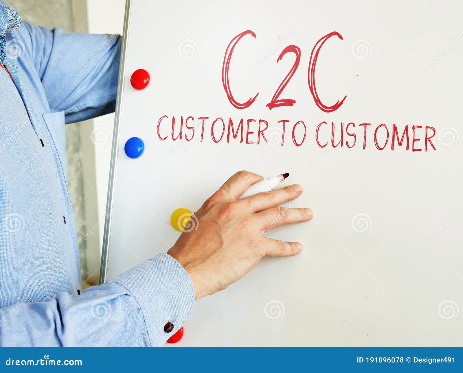 Manager Shows Customer To Customer C2C Business Model. Stock Photo ... Manager Shows Customer To Customer C2C Business Model. Stock Photo ...