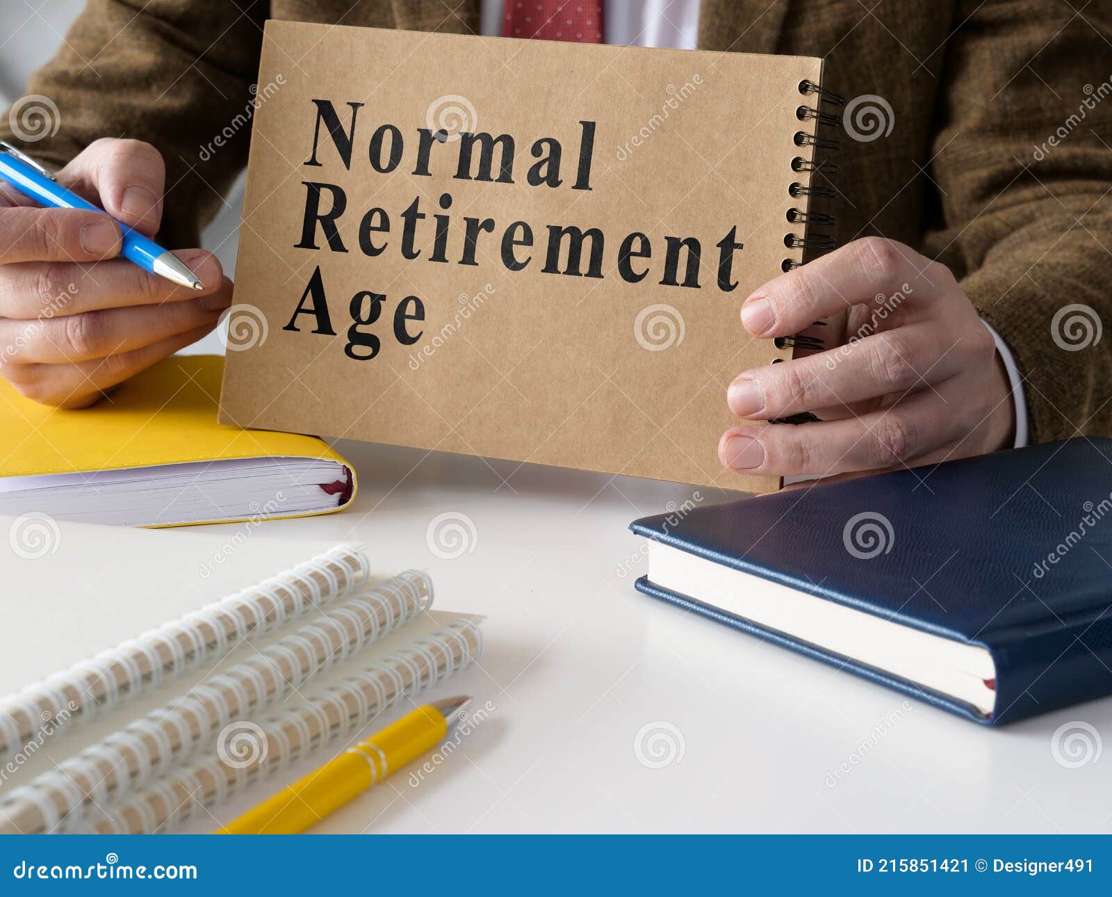 Manager Shows Normal Retirement Age NRA Data. Stock Image - Image of ...
