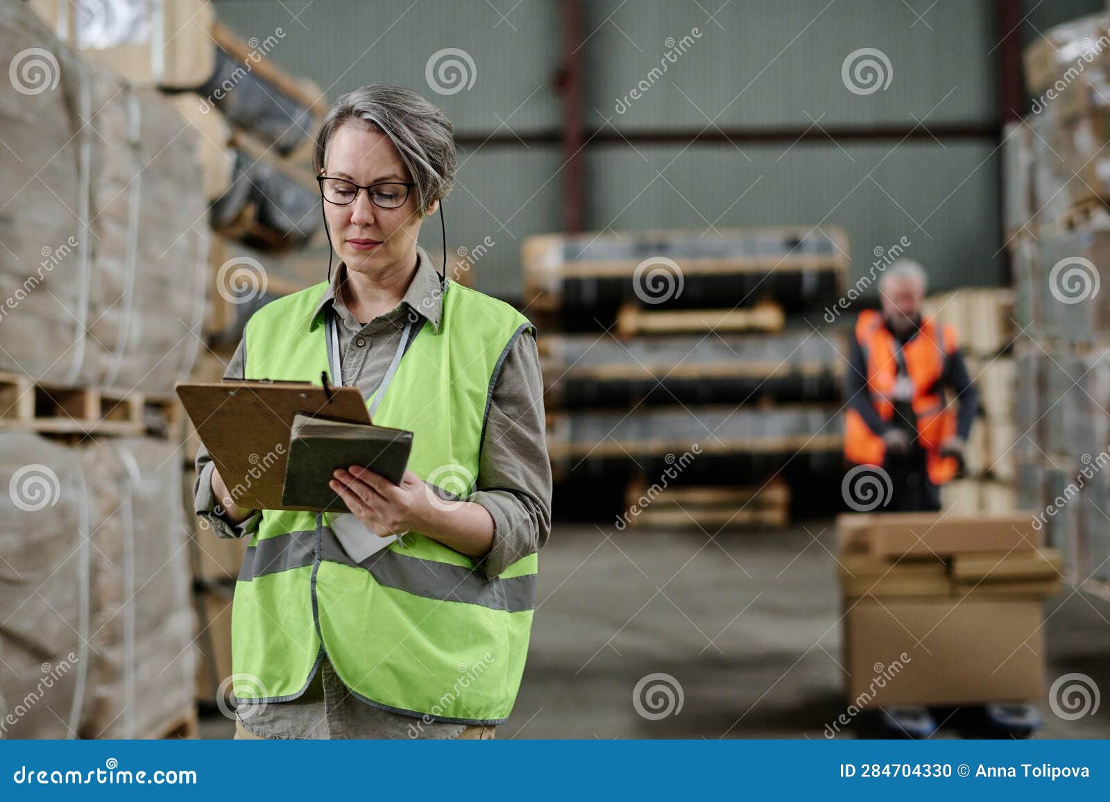 Manager Signing Documents on Cargo Delivery Stock Photo - Image of ...