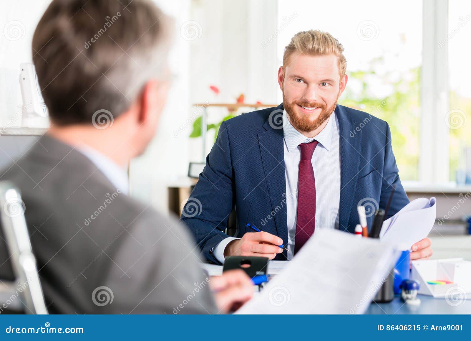 Manager Signing Documents at the Office Stock Image - Image of ...