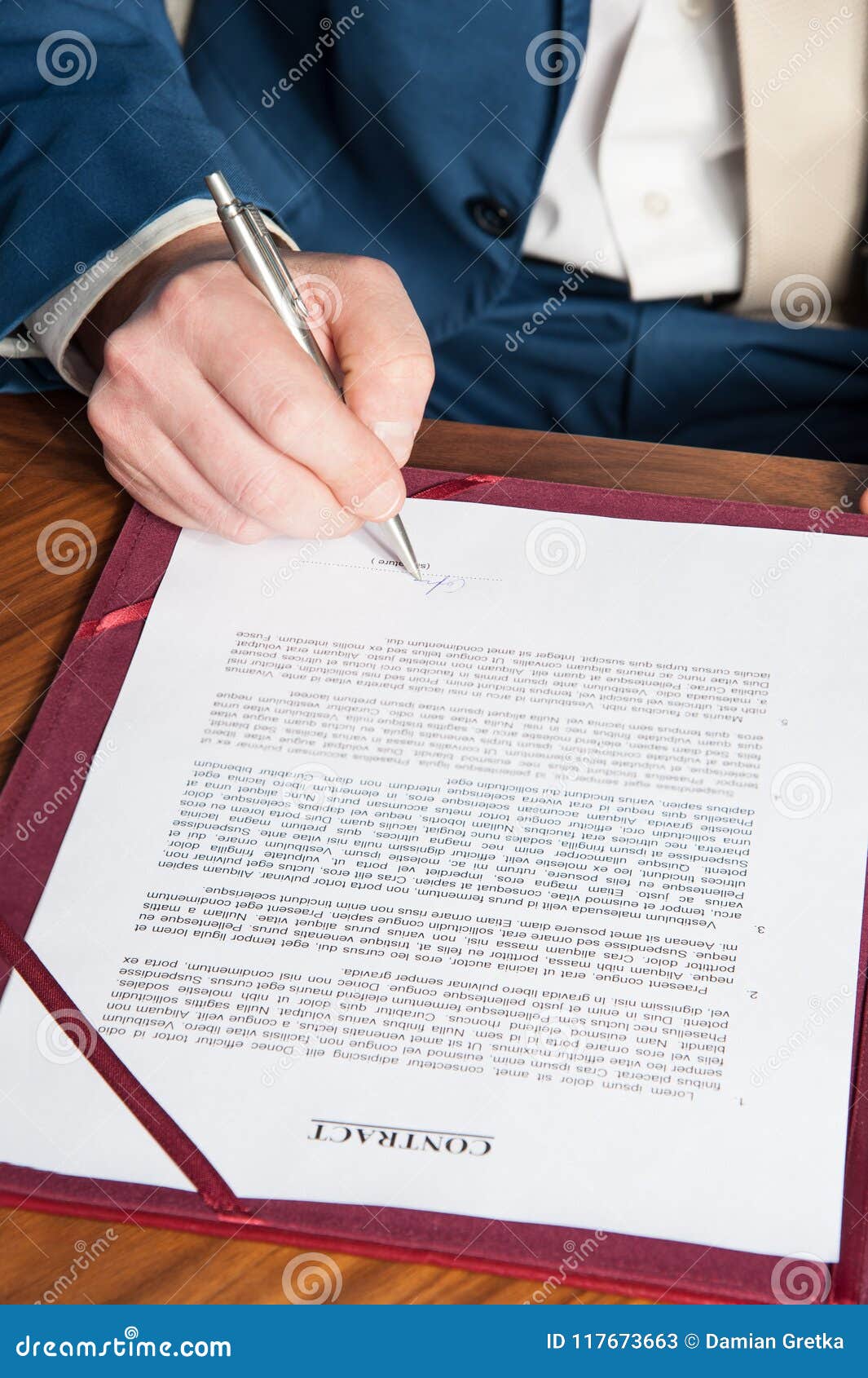 The Manager Signs the Official Contract on the Parties` Agreement Stock ... The Manager Signs the Official Contract on the Parties` Agreement Stock ...