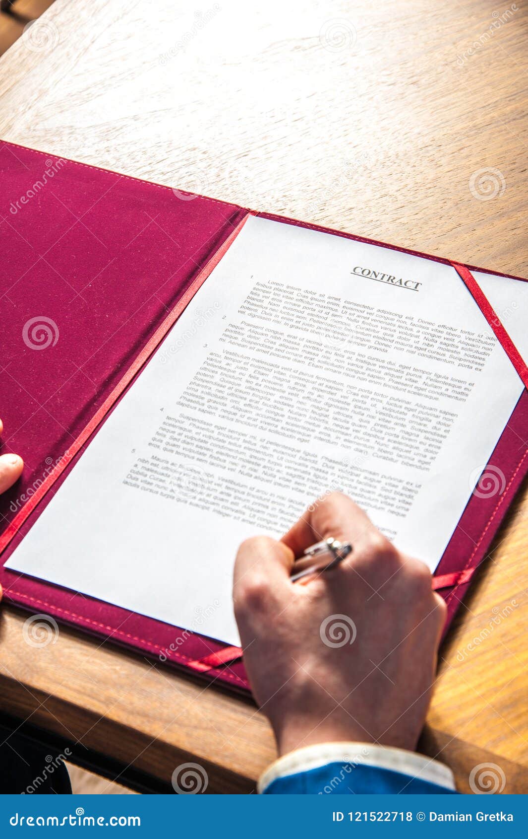 The Manager Signs the Official Contract on the Parties` Agreement Stock ... The Manager Signs the Official Contract on the Parties` Agreement Stock ...