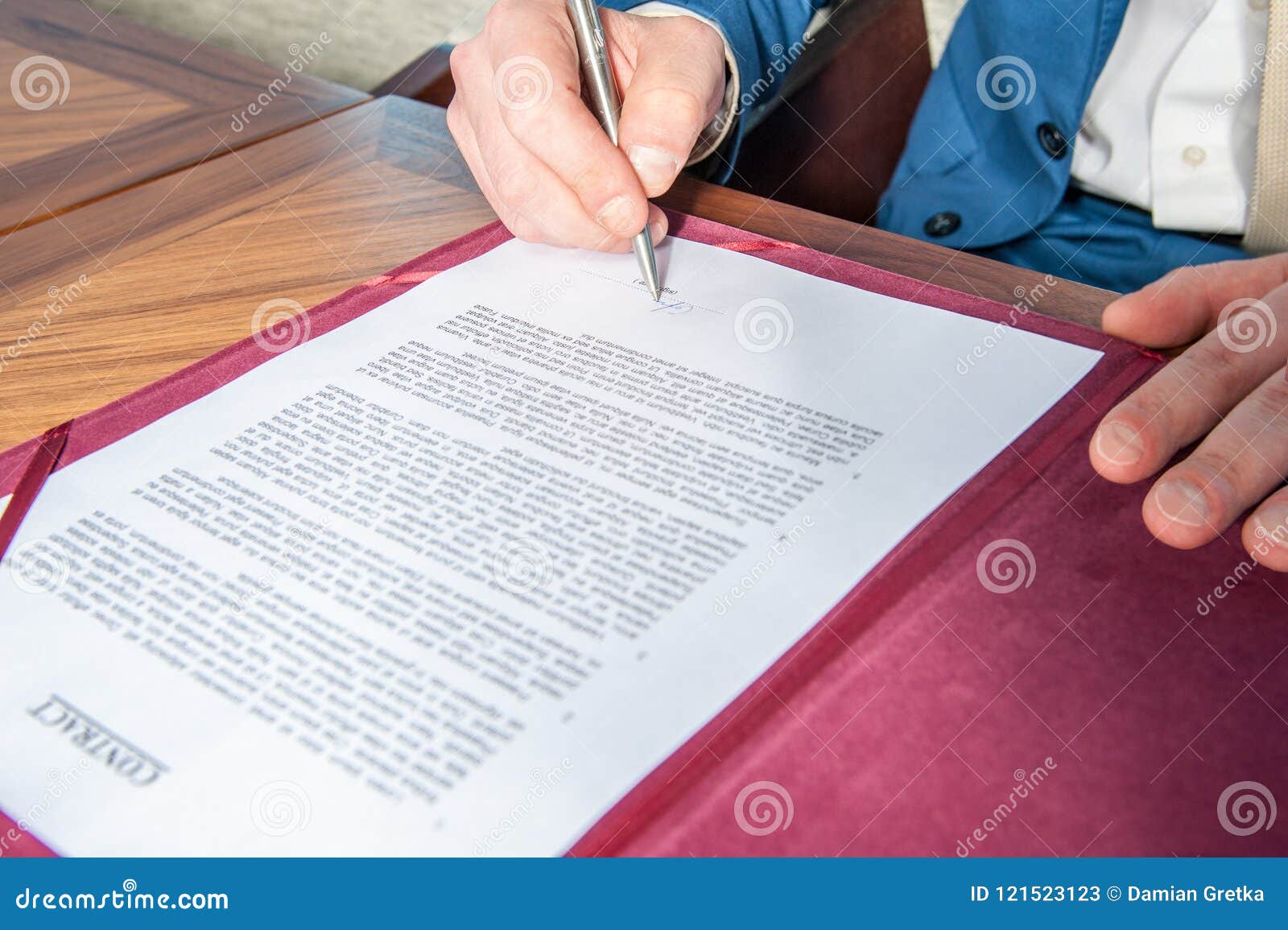The Manager Signs the Official Contract on the Parties` Agreement Stock ... The Manager Signs the Official Contract on the Parties` Agreement Stock ...
