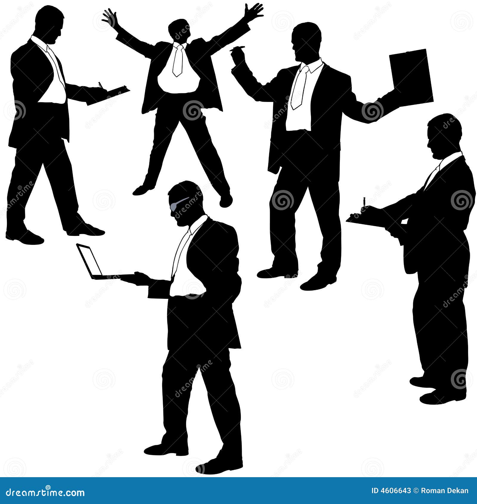 Manager Silhouettes in Situations. Stock Vector - Illustration of ...