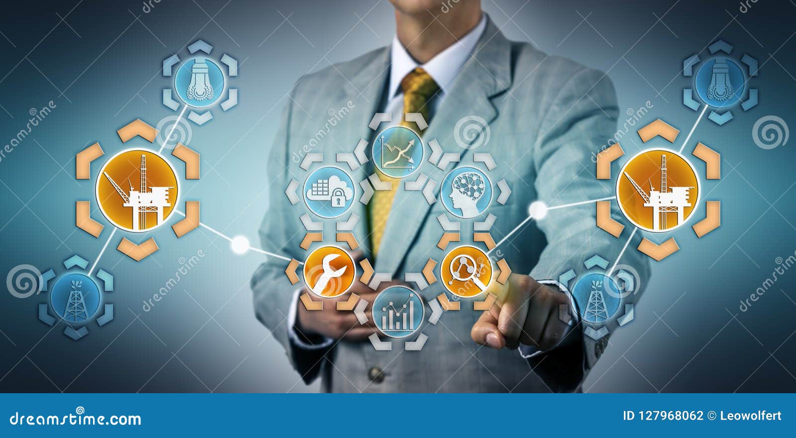 Manager Simulating Maintenance on Digital Twin Stock Photo - Image of ...