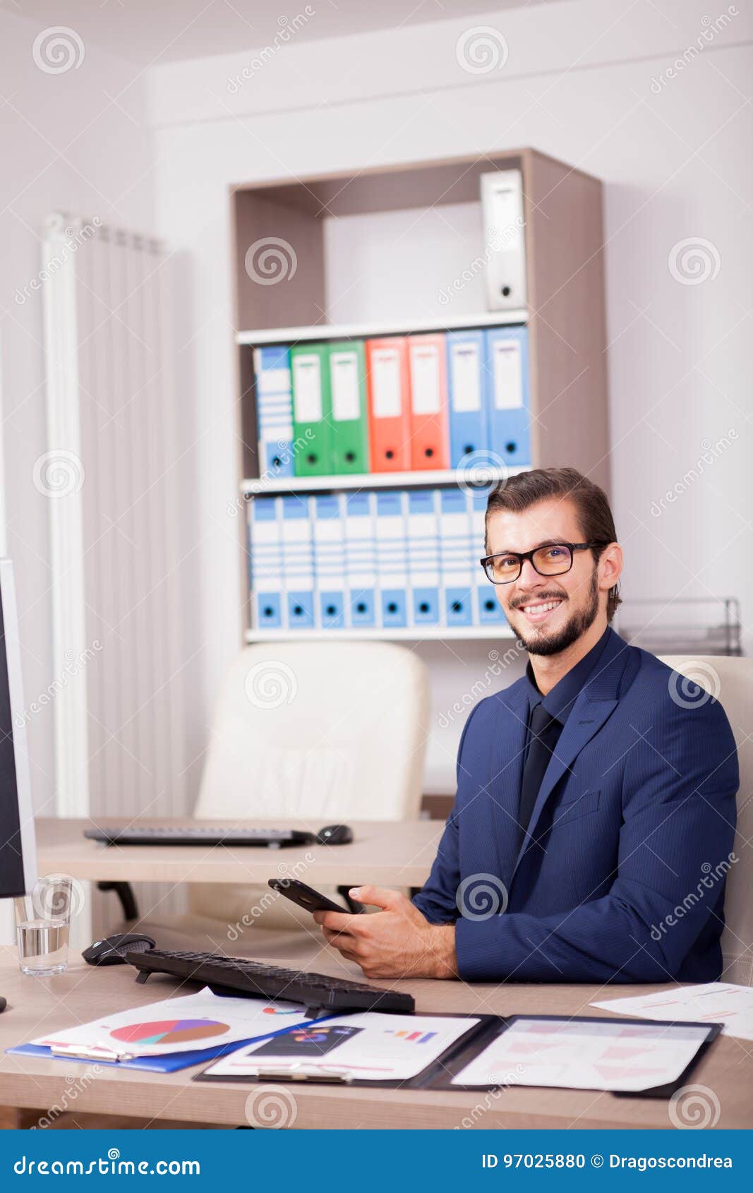 Manager with a Smartphone in Hands Stock Photo - Image of cellphone ...