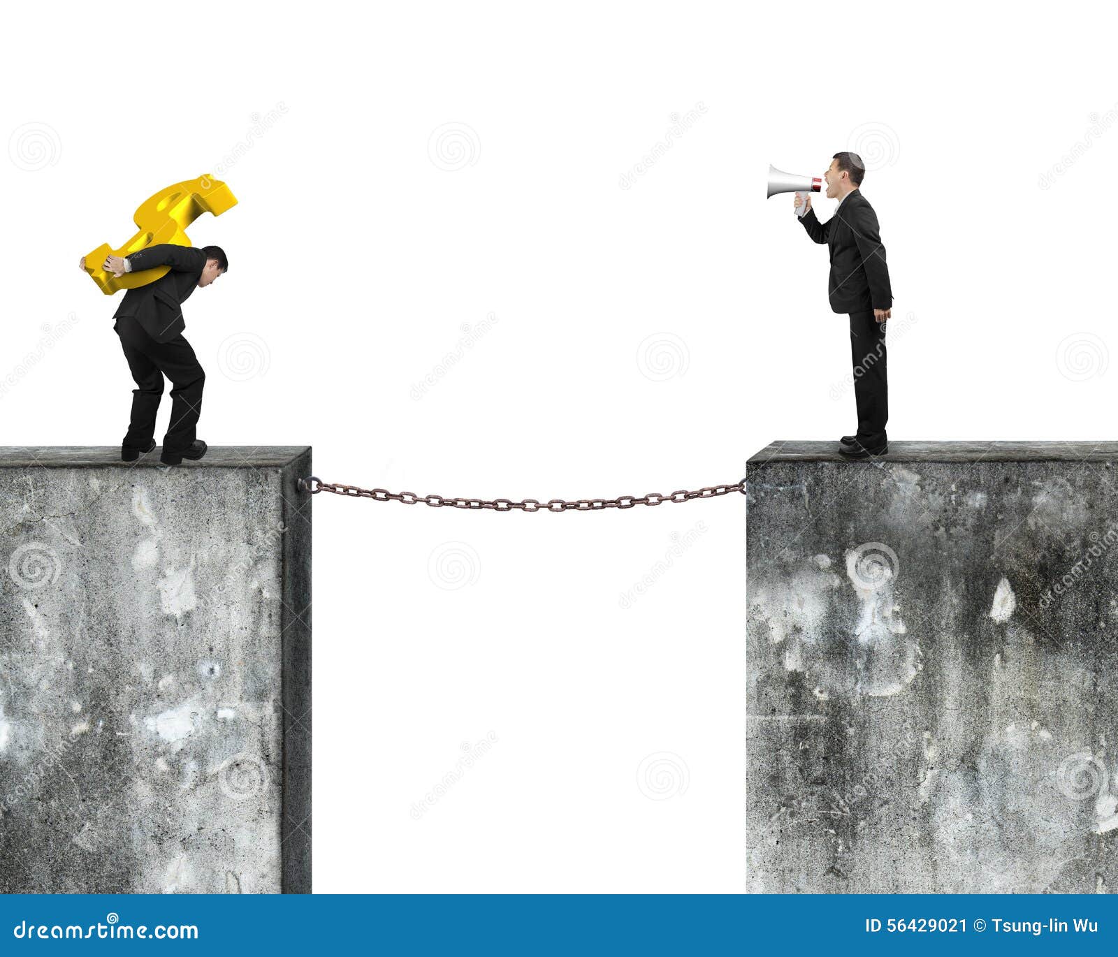 Manager Speaker Commanding Employee Carrying Dollar Sign Stock Image ...