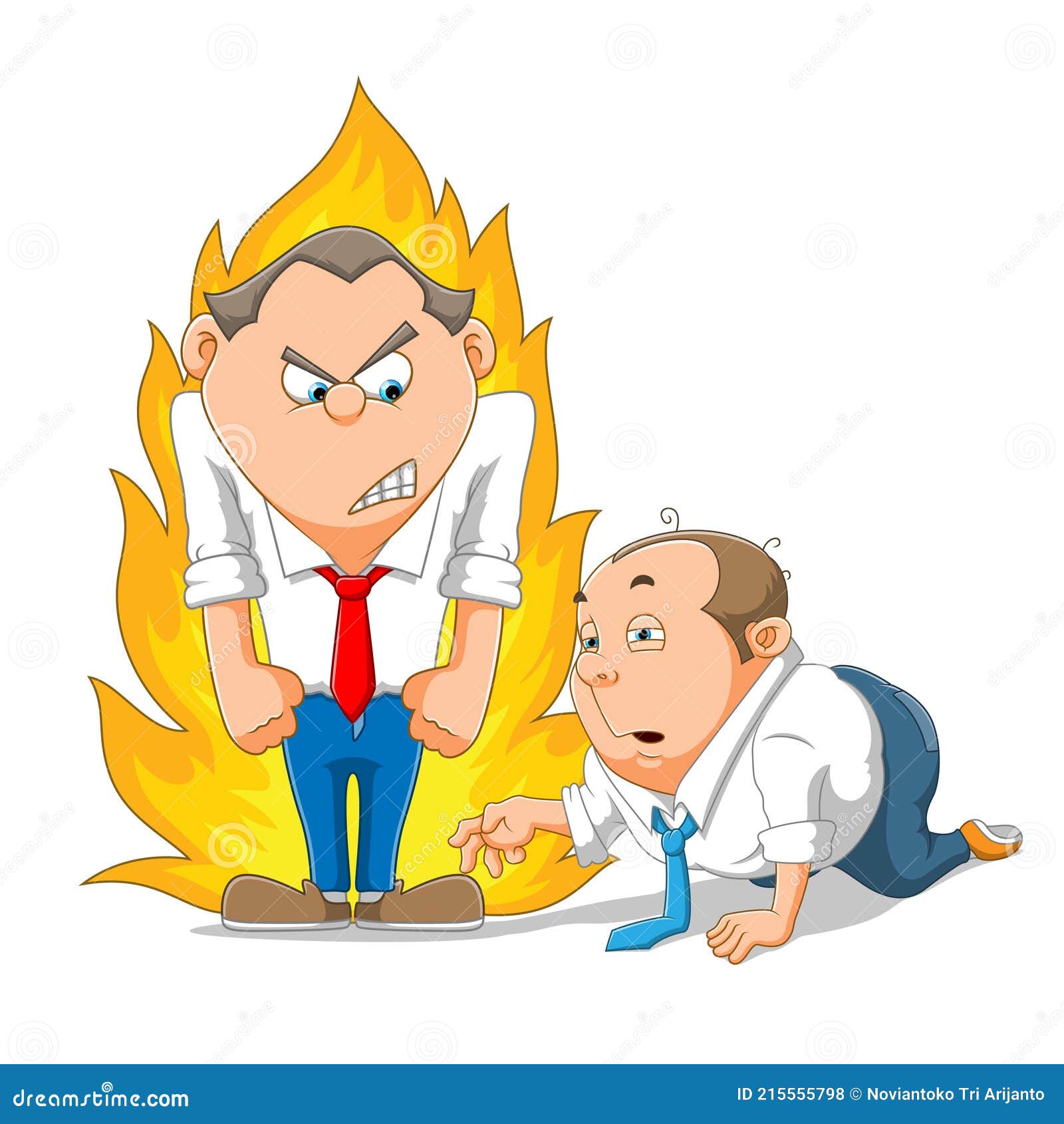 The Manager is Standing and Feeling Angry To His Employee Stock Vector ...