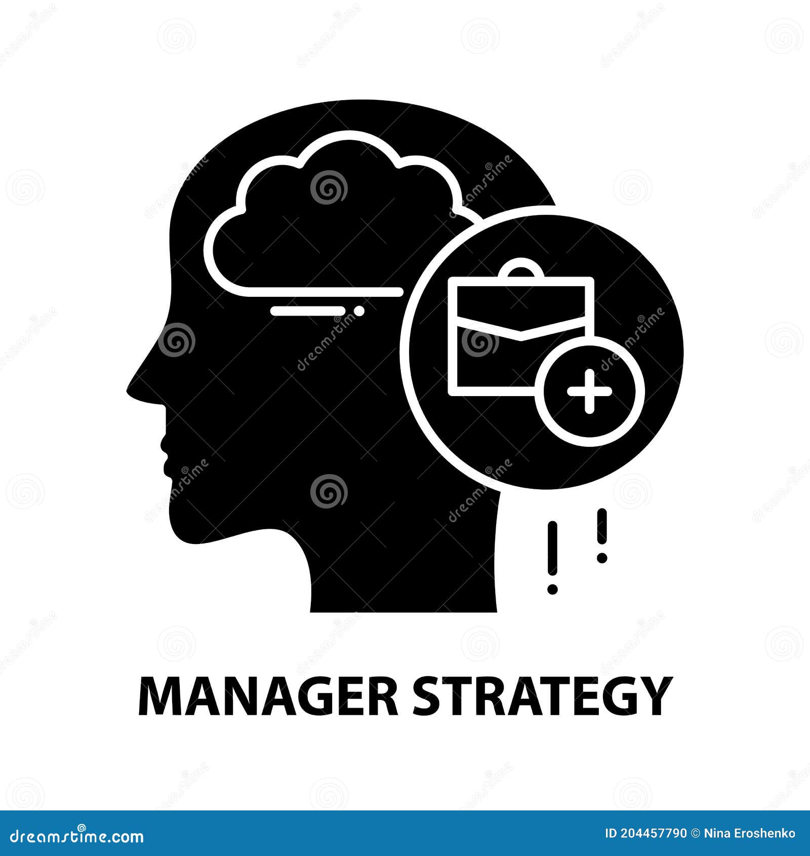 Manager Strategy Icon, Black Vector Sign with Editable Strokes, Concept ...