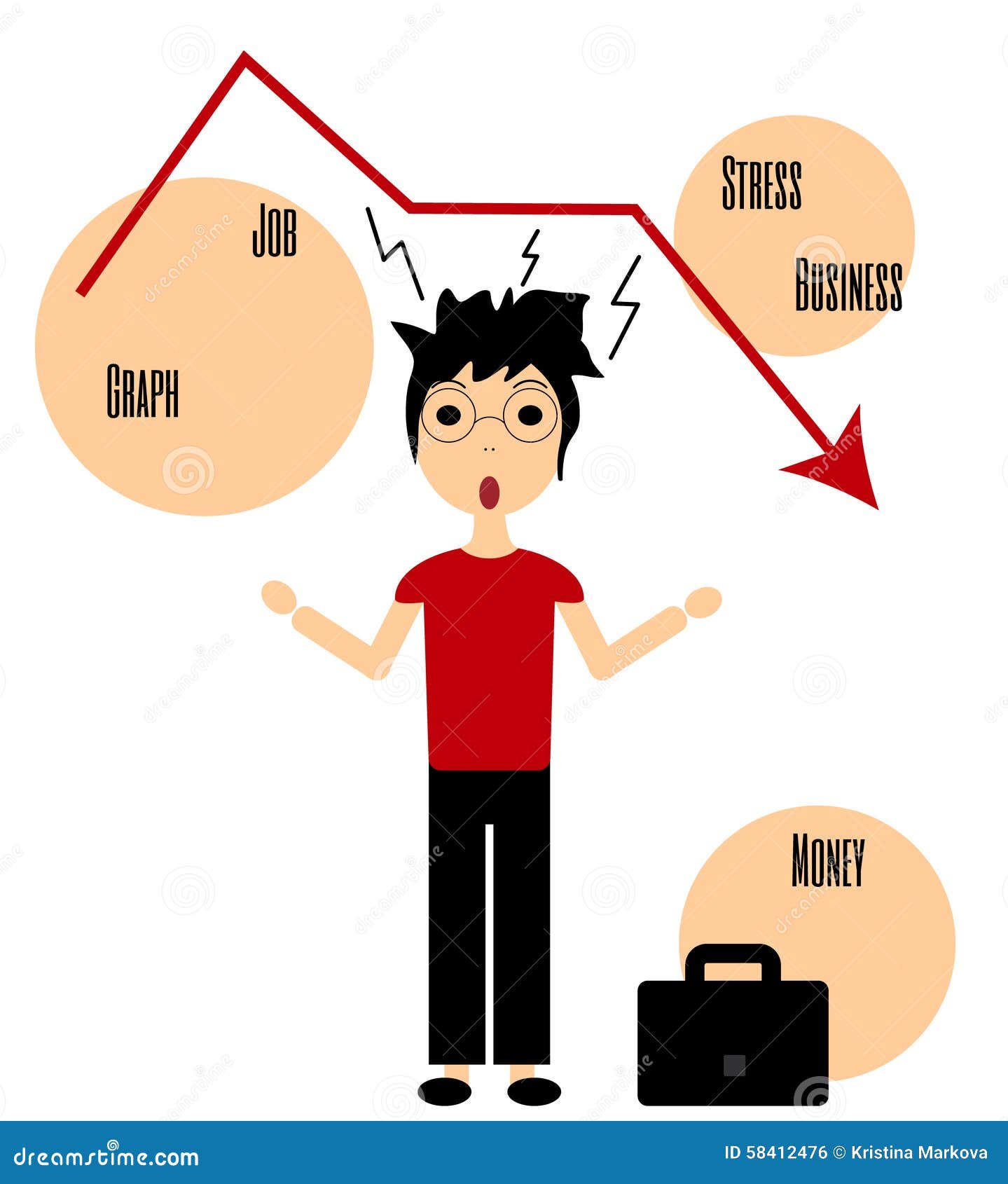Manager Stress Job Graph Vector Stock Vector - Illustration of cartoon ...