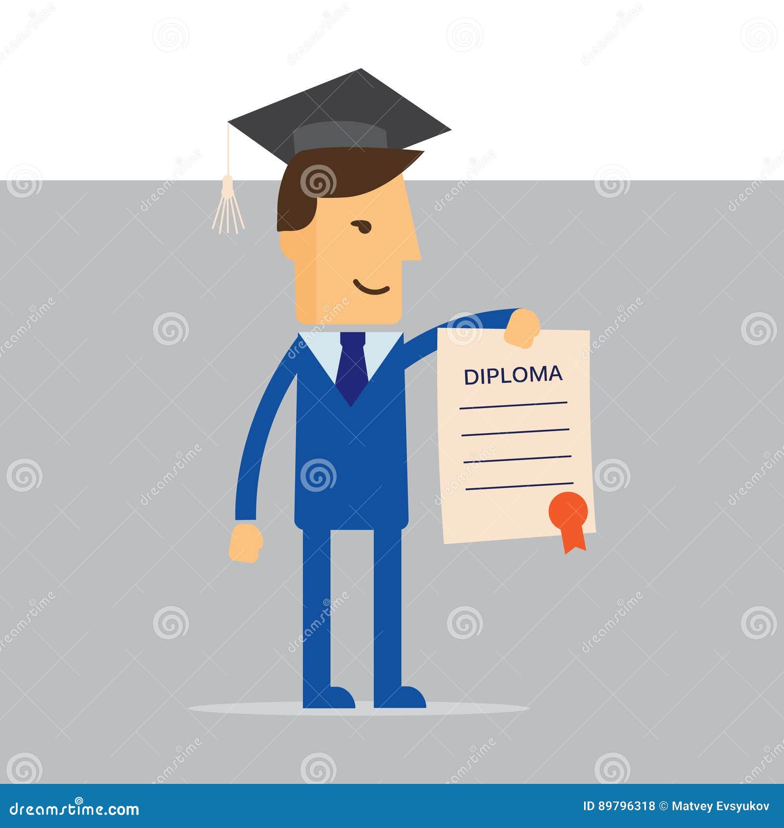 Manager or Student. a Man in a Suit Hold a Certificate on Completion of ...