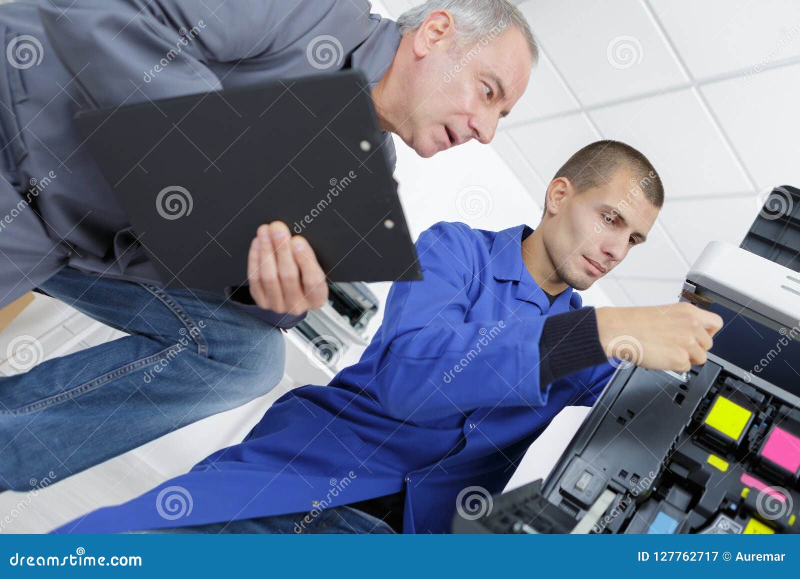 Manager Supervising an Apprentices Stock Image - Image of person ...