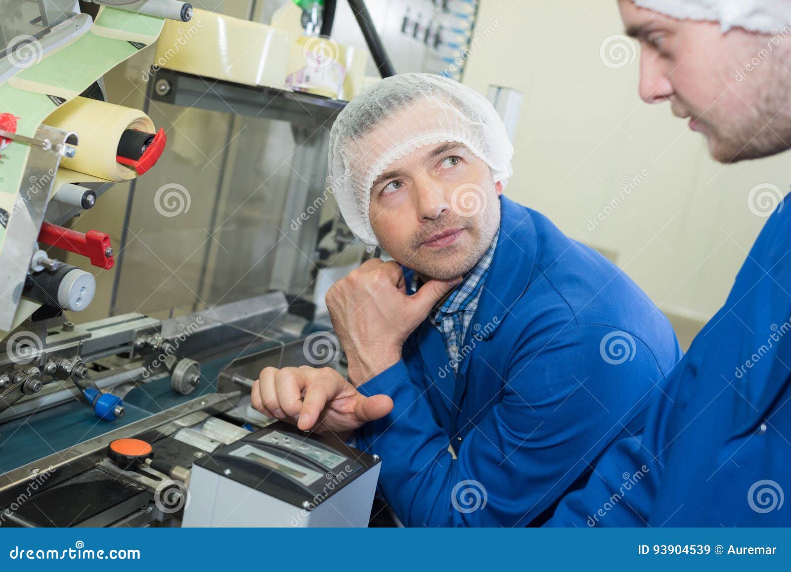 Manager Supervising Factory Line Work Stock Image - Image of handsome ...