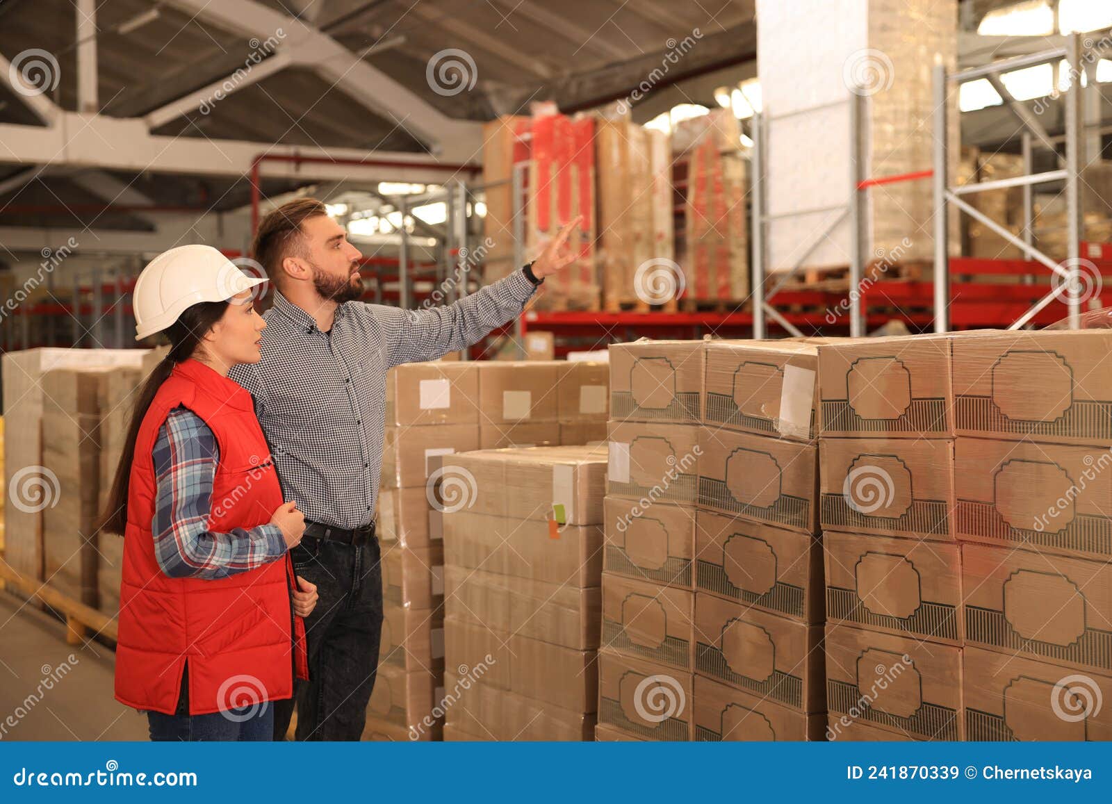 Manager and Supervisor at Warehouse. Logistics Center Stock Image ...