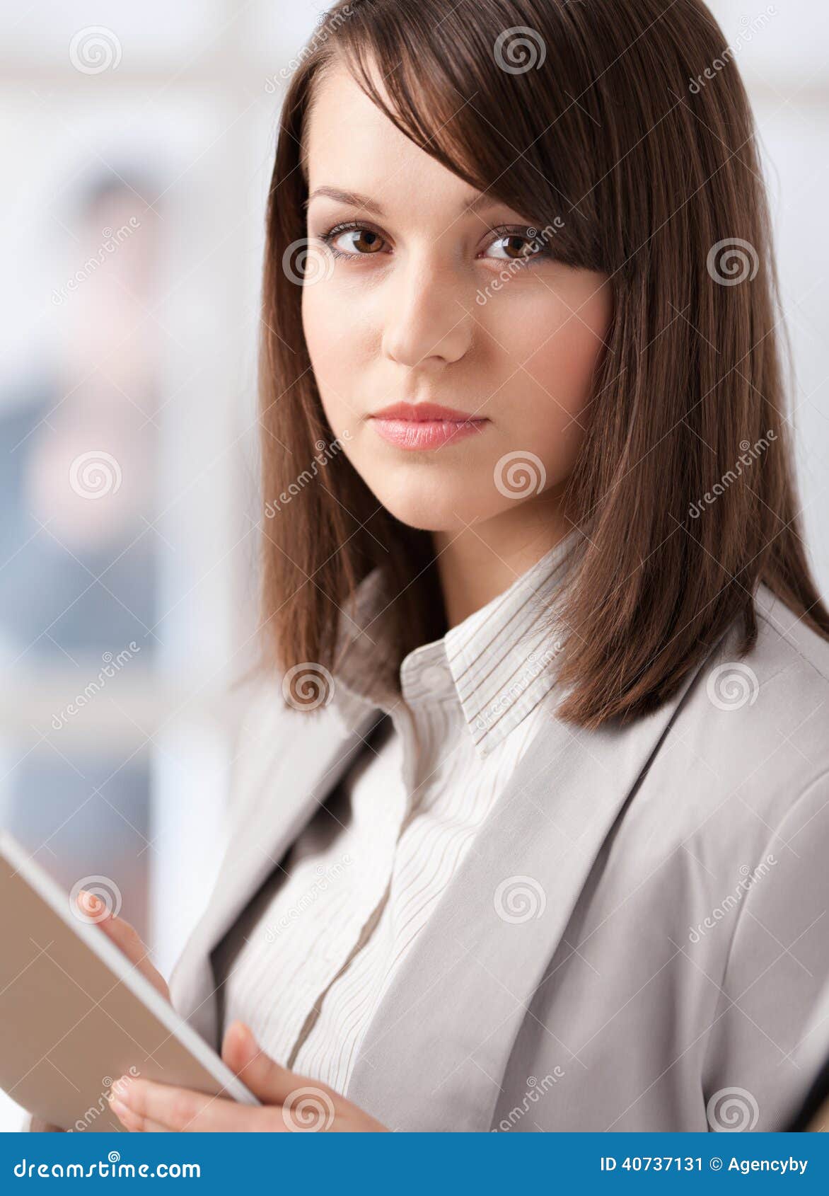 Manager with Tablet at the Office Stock Image - Image of cute, leader ...