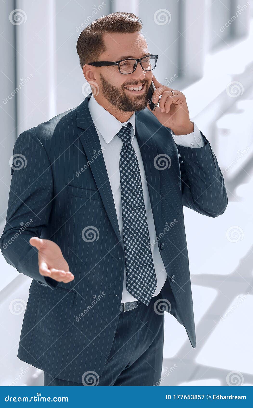 Manager Talking with the Client on the Mobile Stock Image - Image of ...