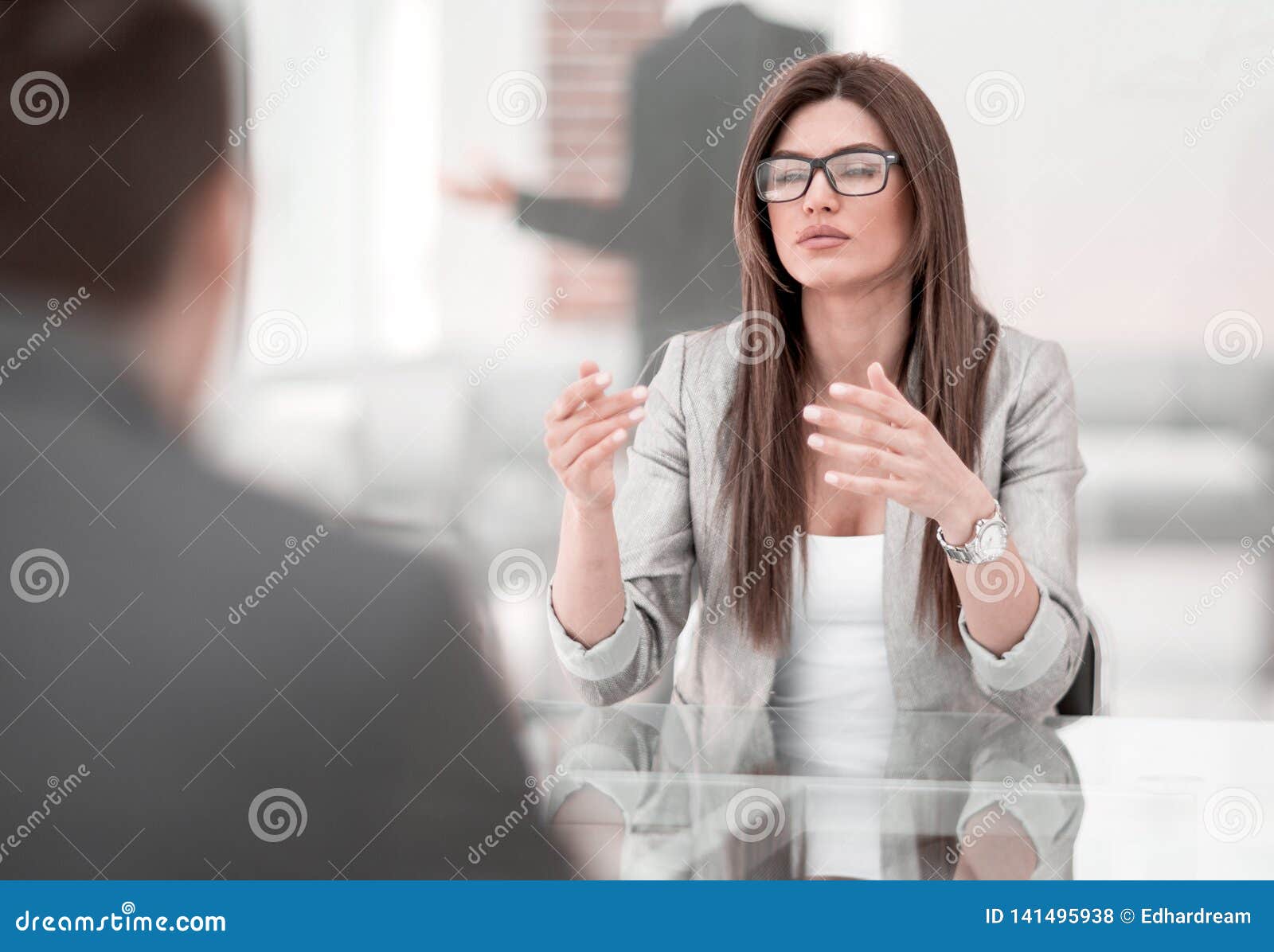 Manager Talking with a Client in a Modern Office Stock Photo - Image of ...