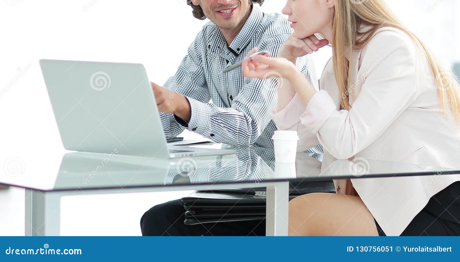 Manager Talking with a Customer in the Lobby of the Bank Stock Image ...