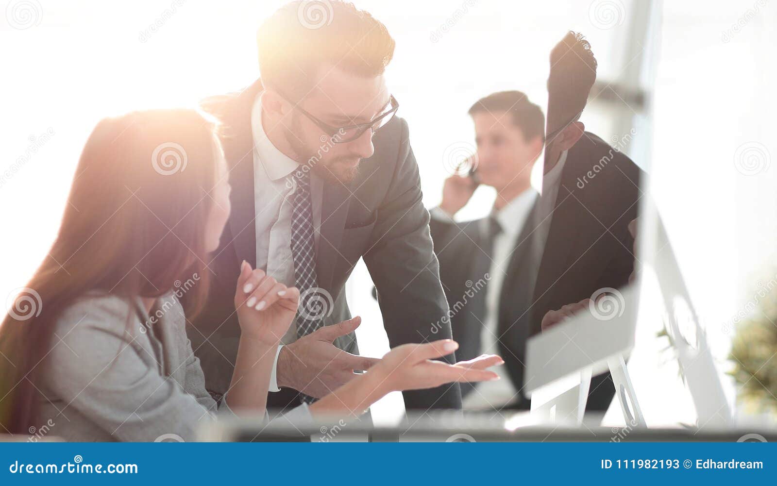 Manager Talking with an Employee Stock Image - Image of employment ...