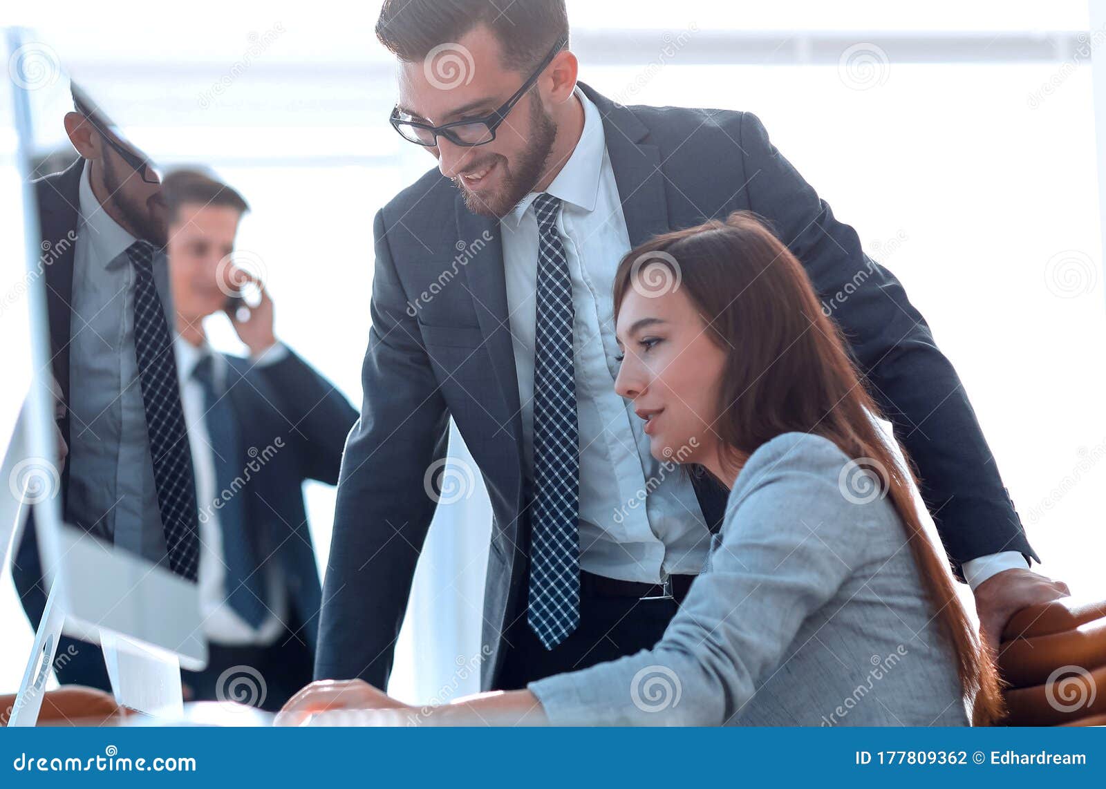Manager Talking with an Employee Stock Photo - Image of corporate ...