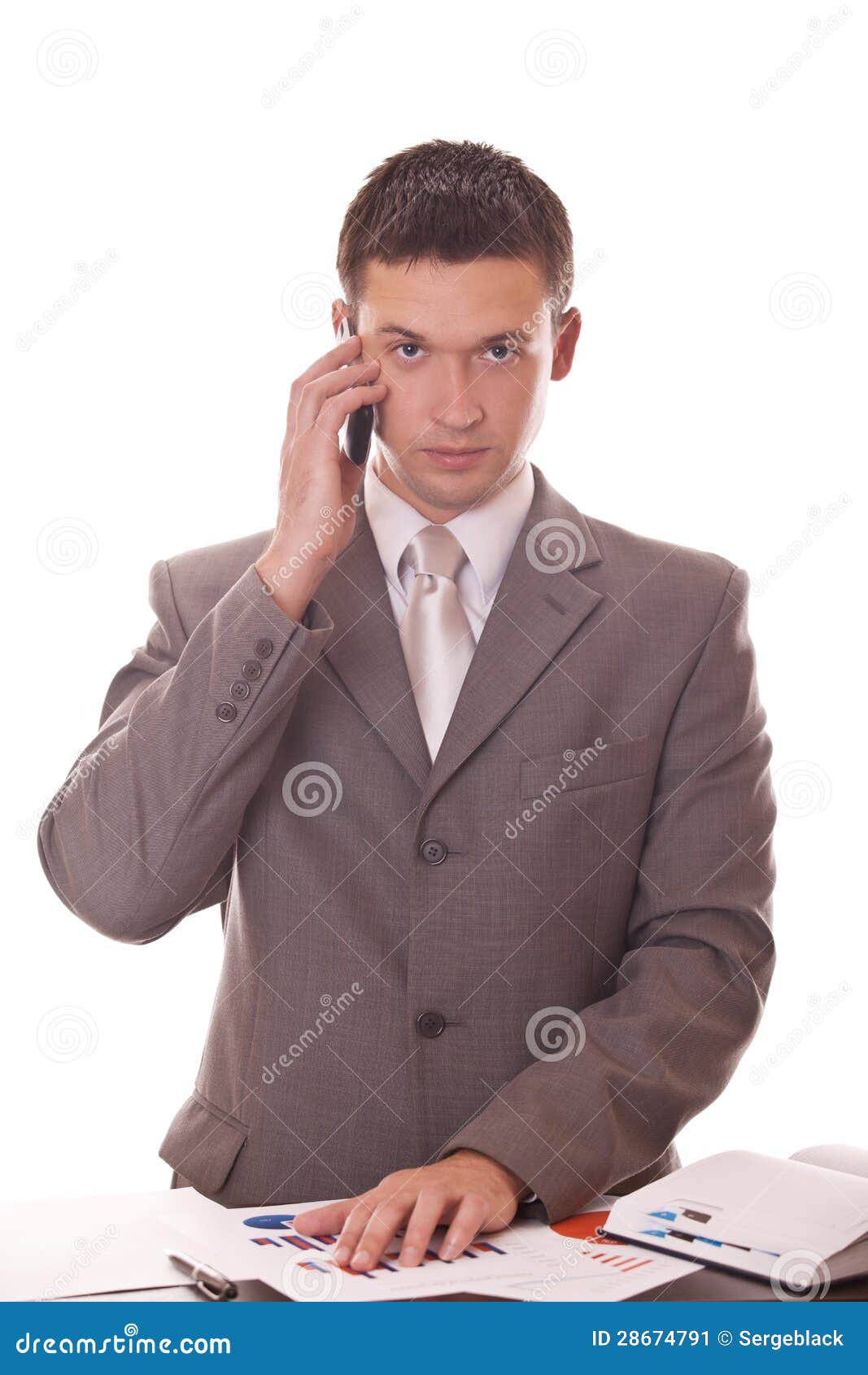 Manager talking on phone stock image. Image of business - 28674791