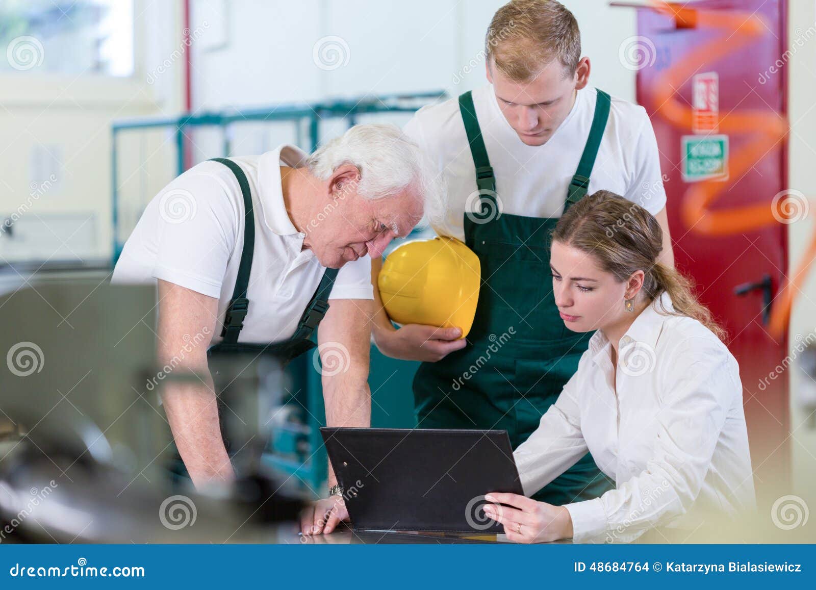 Manager Talking with Plant Workers Stock Photo - Image of machine ...