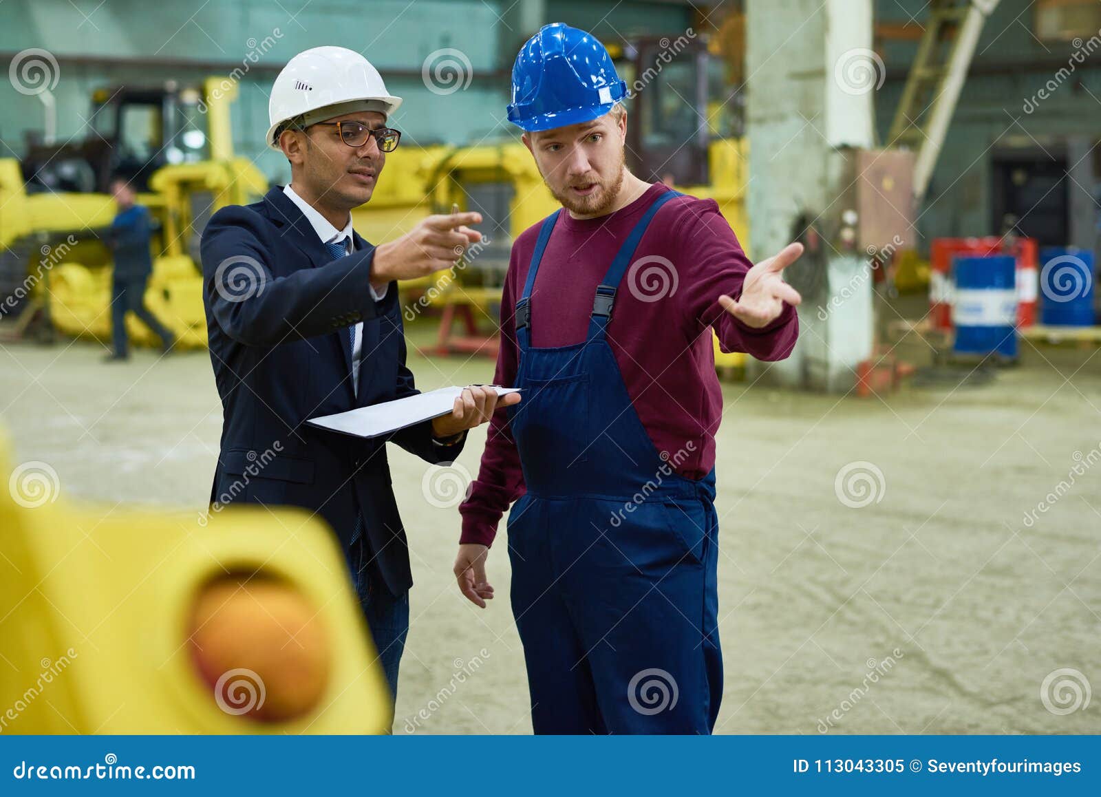 Manager Talking To Workers at Plant Stock Image - Image of people ...