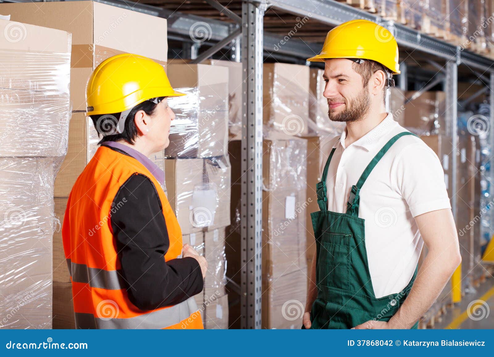 Manager Talking with Worker Stock Photo - Image of industrial ...