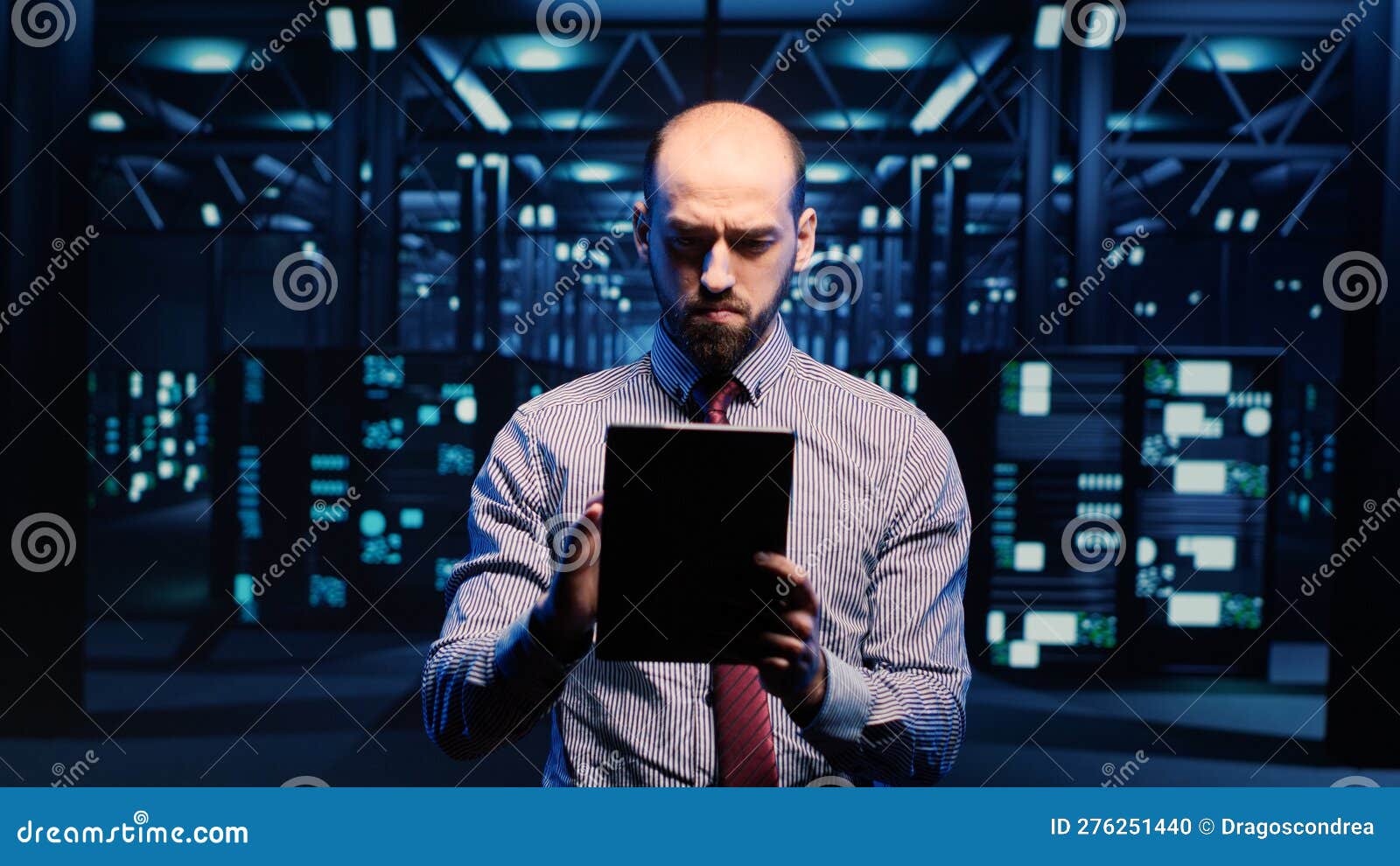 It Manager Technical Support Operator Checking Big Data Stock Photo ...