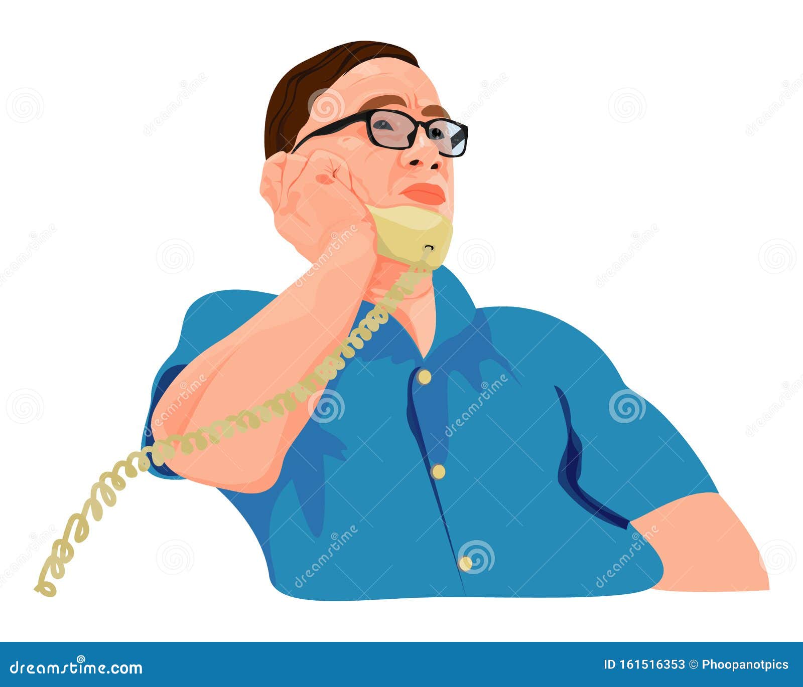 The manager with telephone stock vector. Illustration of telephone ...