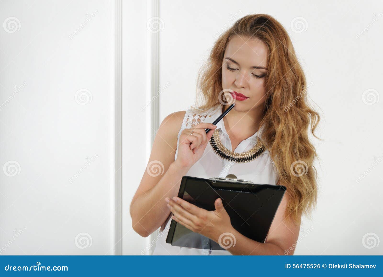 Manager Thoughtfully Making Notes in Documents Stock Photo - Image of ...