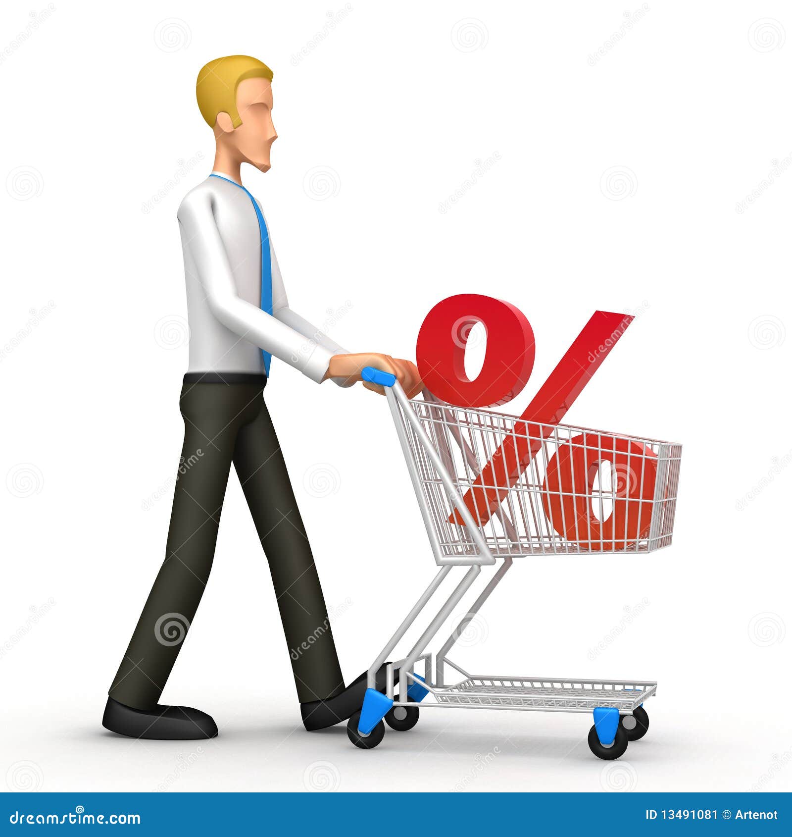 Manager with trade cart stock illustration. Illustration of corporate ...
