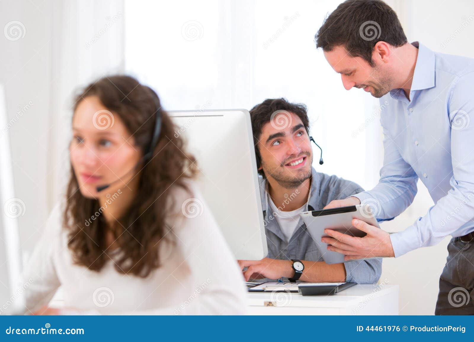 Manager Training Young Attractive People Stock Photo - Image of center ...