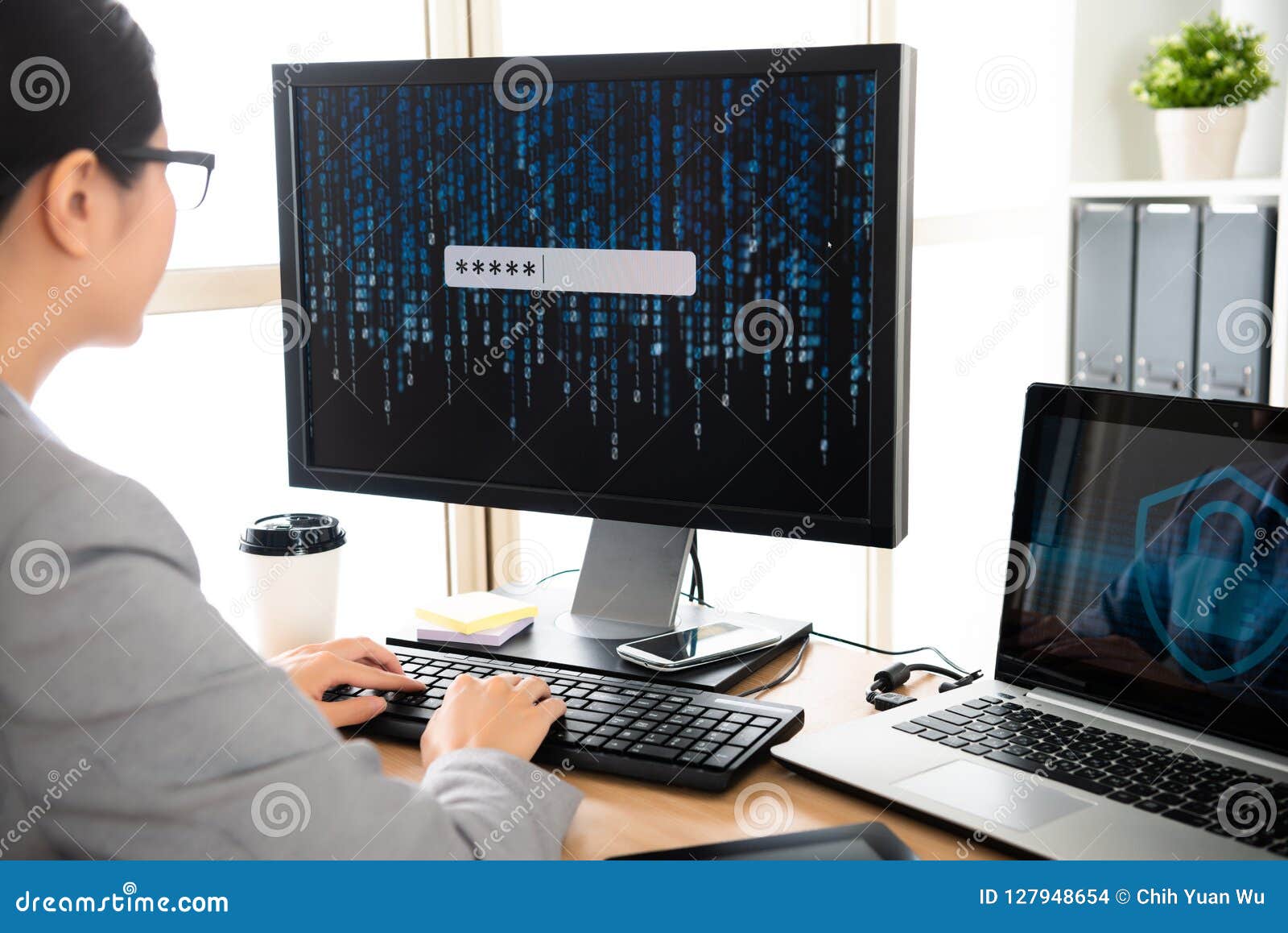 Manager Trying To Solve the Hacker Problem. Stock Photo - Image of ...