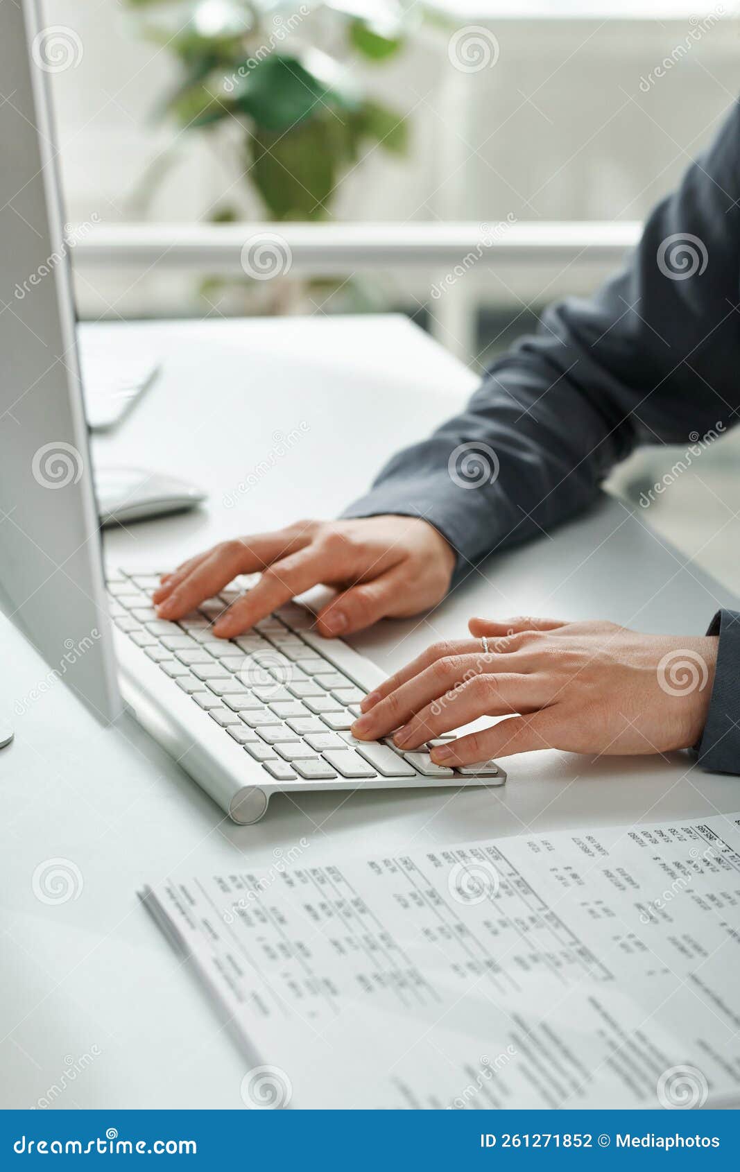 Manager Typing Document on Computer Stock Photo - Image of computer ...