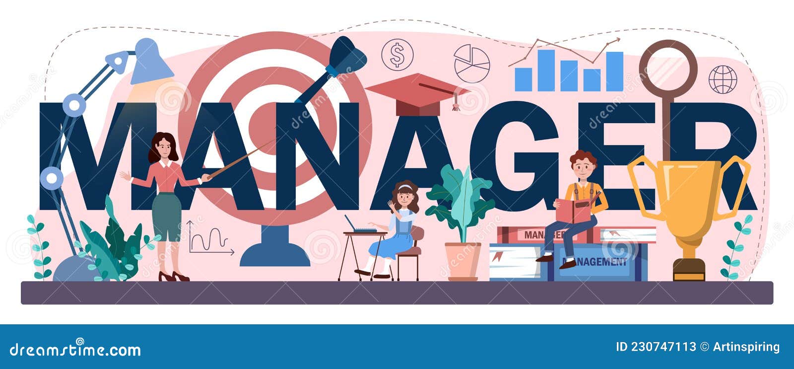 Manager Typographic Header. Humanities Education, School Course Stock ...