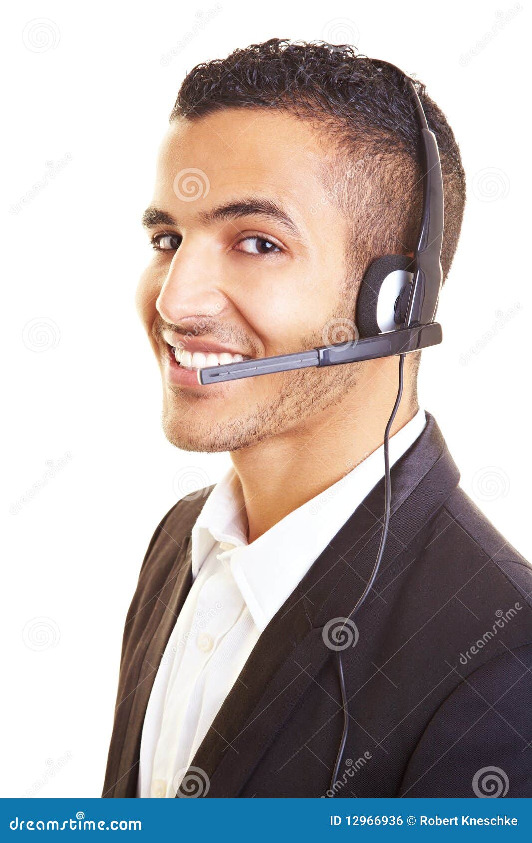 Manager using a headset stock photo. Image of africans - 12966936