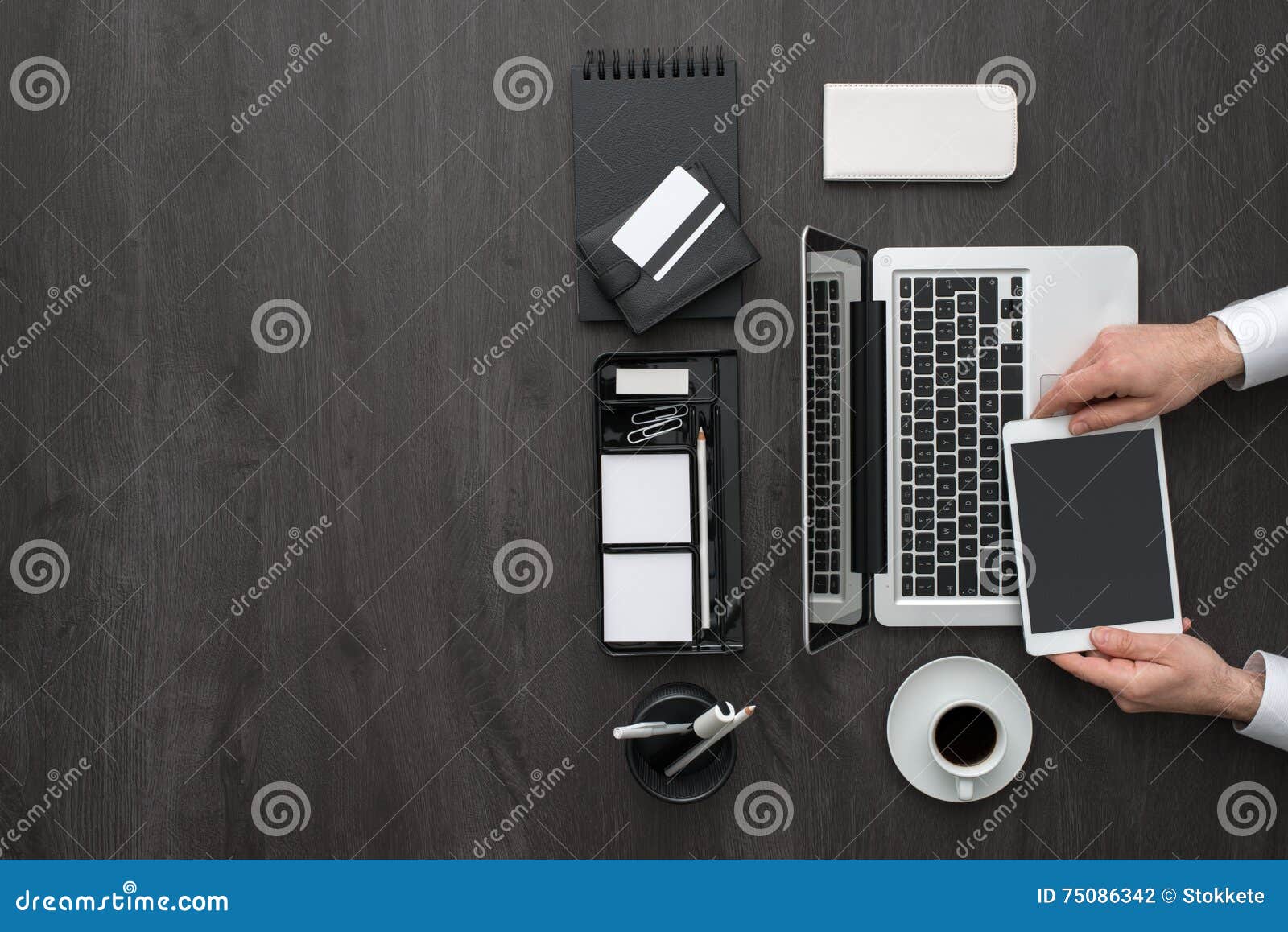 Manager using a tablet stock photo. Image of corporate - 75086342
