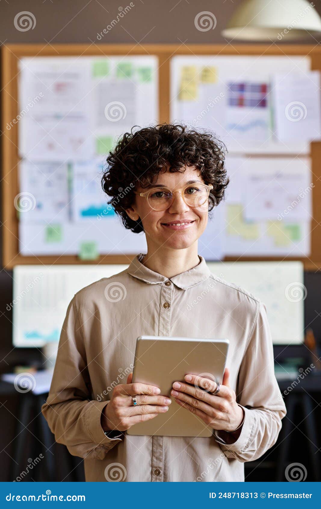 Manager Using Tablet Pc at Work Stock Image - Image of manager ...